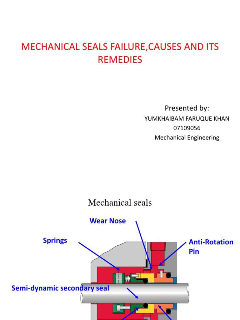 Mechanical Seals Failure, Causes and Its Remedies | PDF | Bearing ...