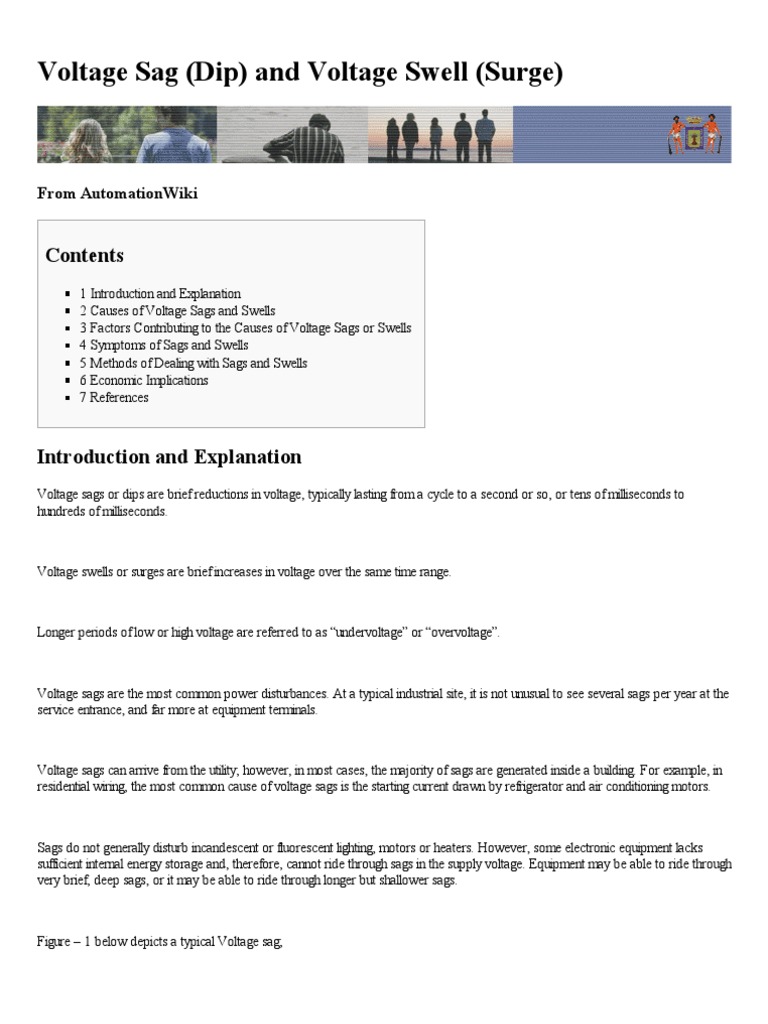 Voltage Sag (Dip) and Voltage Swell (Surge) | PDF | Electric Power ...