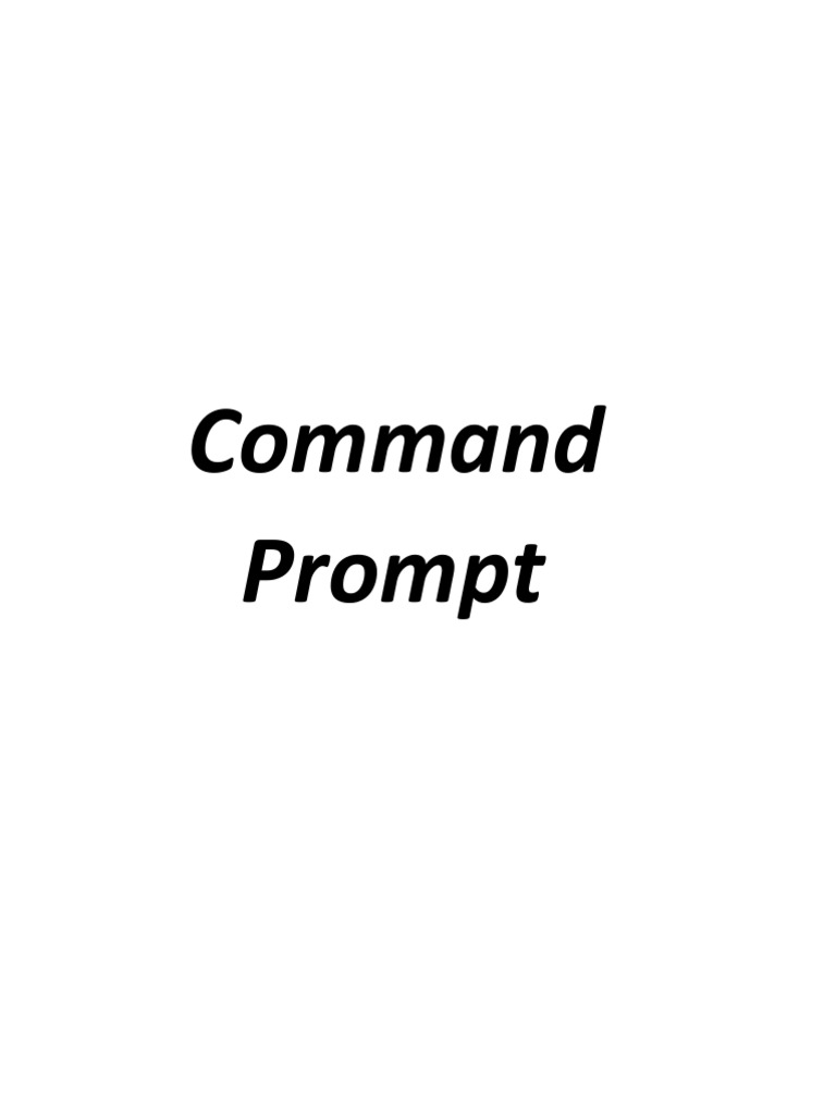 Command Prompt | PDF | Command Line Interface | Computer File