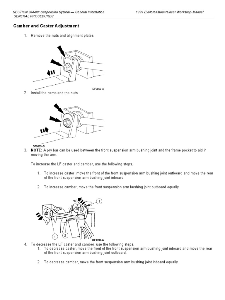 Camber and Caster Adjustment Guide | PDF | Home & Garden | Computers