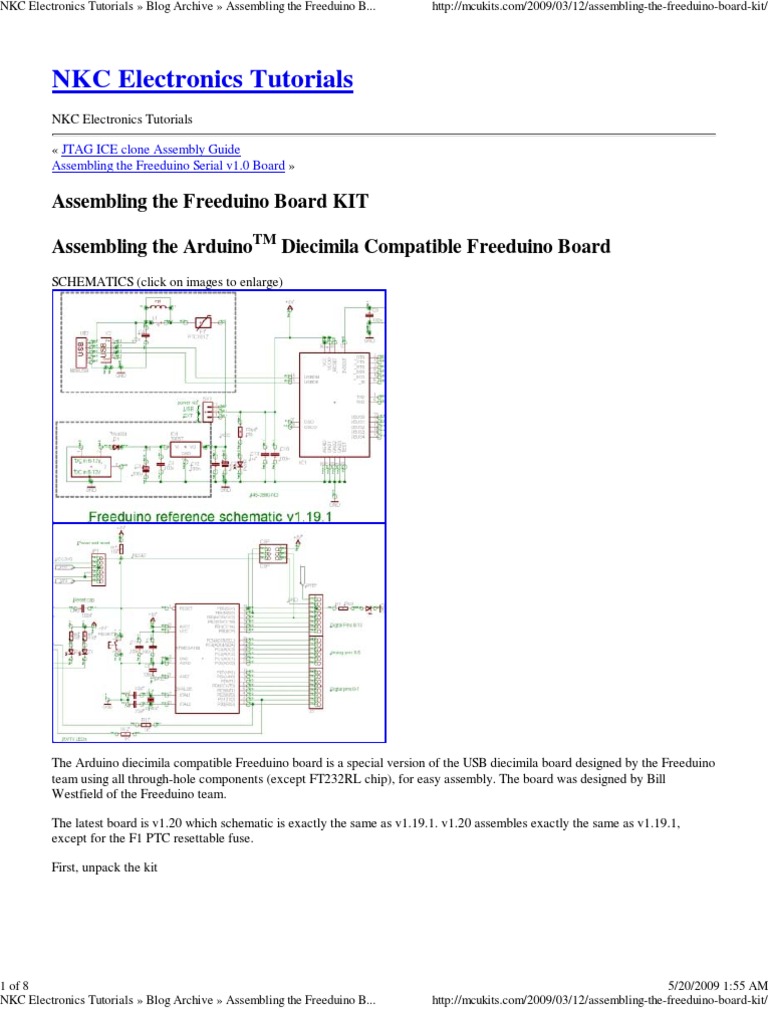 Assembling The Arduino Diecimila Compatible Freeduino Board USB | PDF ...
