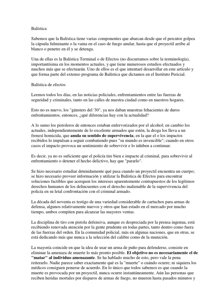 Balística de efectos | PDF