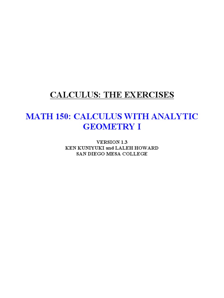 Calculus - Calculus and Examples With Analytic Geometry - Rational ...