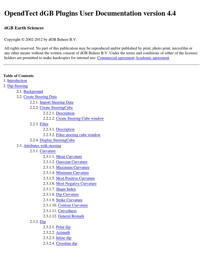 DGB Opendtect | PDF | Curvature | Fast Fourier Transform