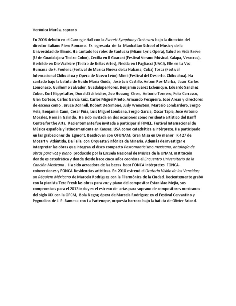 Verónica Murúa, Soprano | PDF