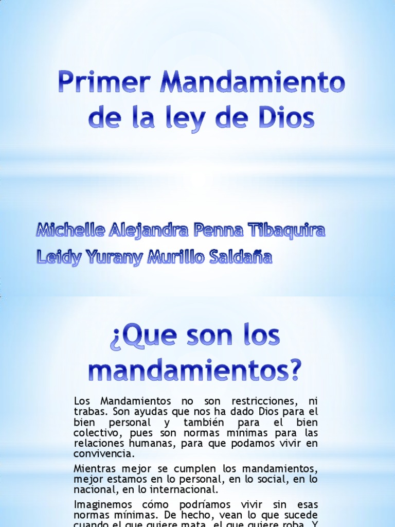 Primer Mandamiento de La Ley de Dios | PDF