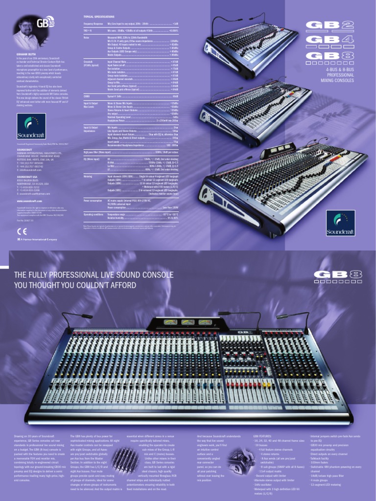 4-BUS & 8-BUS Professional Mixing Consoles: Typical Specifications ...
