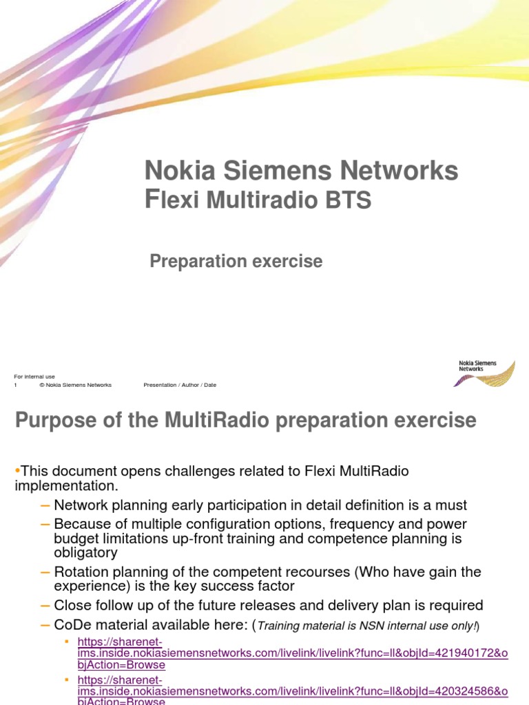 Flexi MultiRadio Preparation Exercise | PDF | Lte (Telecommunication ...