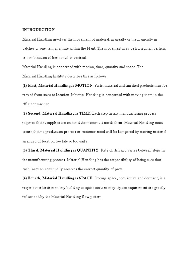 Material Handling Notes 2013 | PDF | Warehouse | Pallet