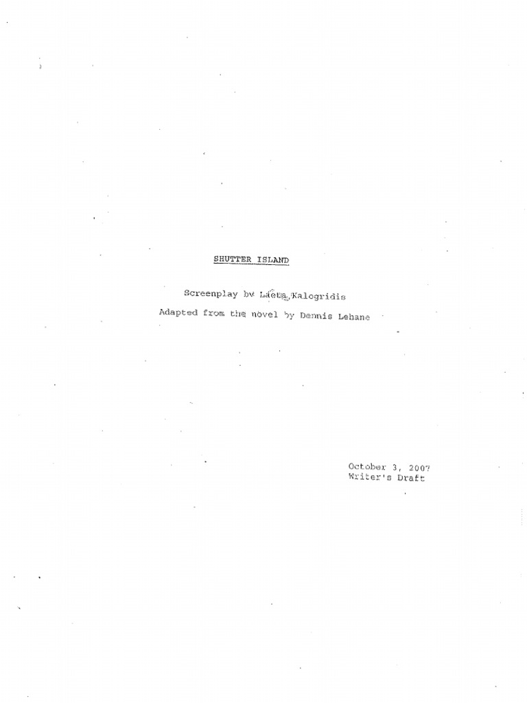 Shutter Island Screenplay | PDF | Screenplay