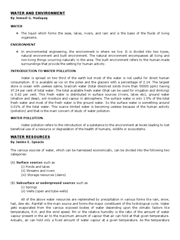 Water Pollution Report | PDF