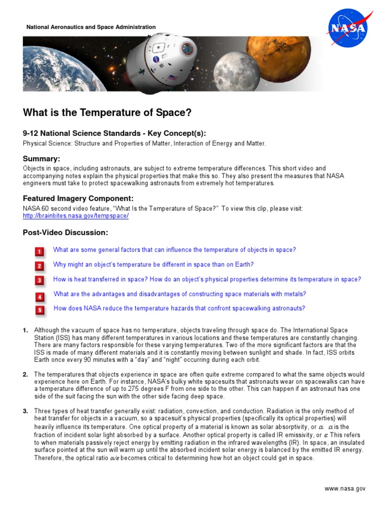 Temperature of Space | PDF