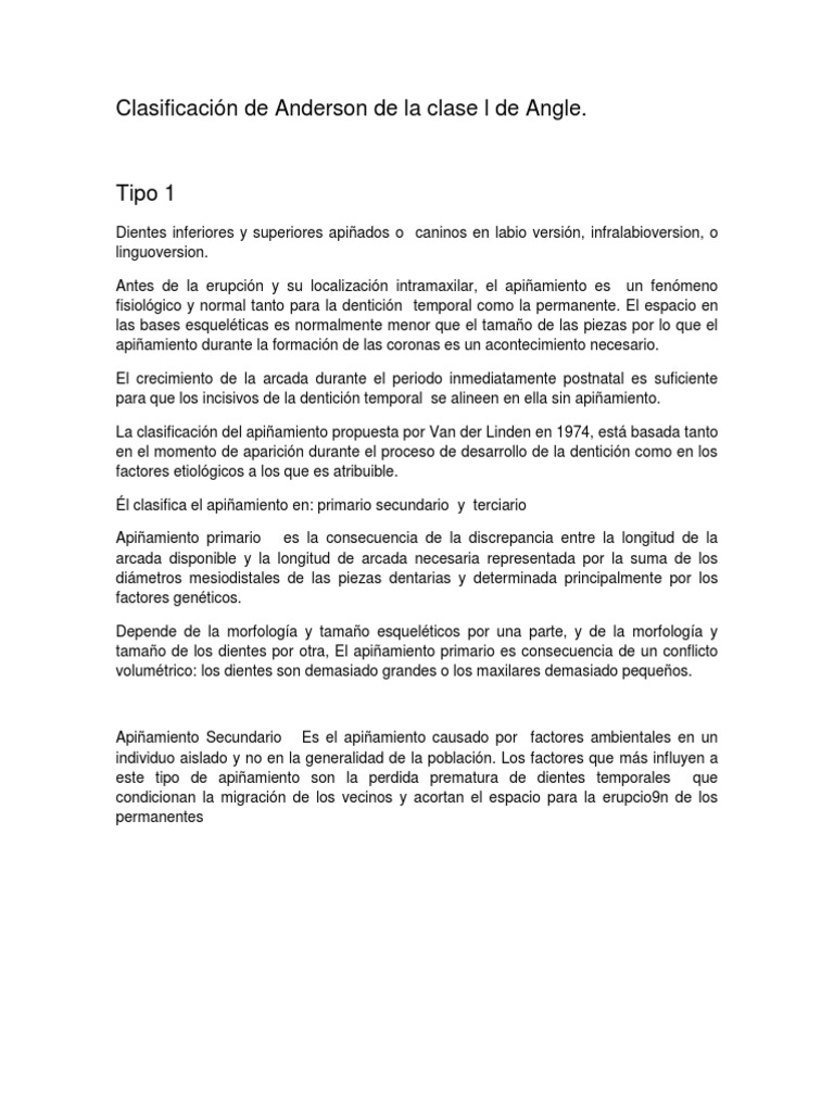 Clasificación de Anderson de La Clase L de Angle | Descargar gratis PDF ...
