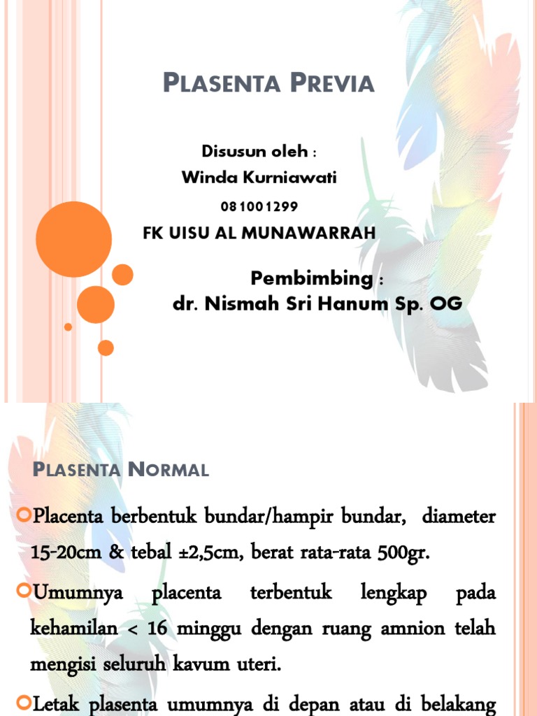 Plasenta Previa Letak Rendah | PDF