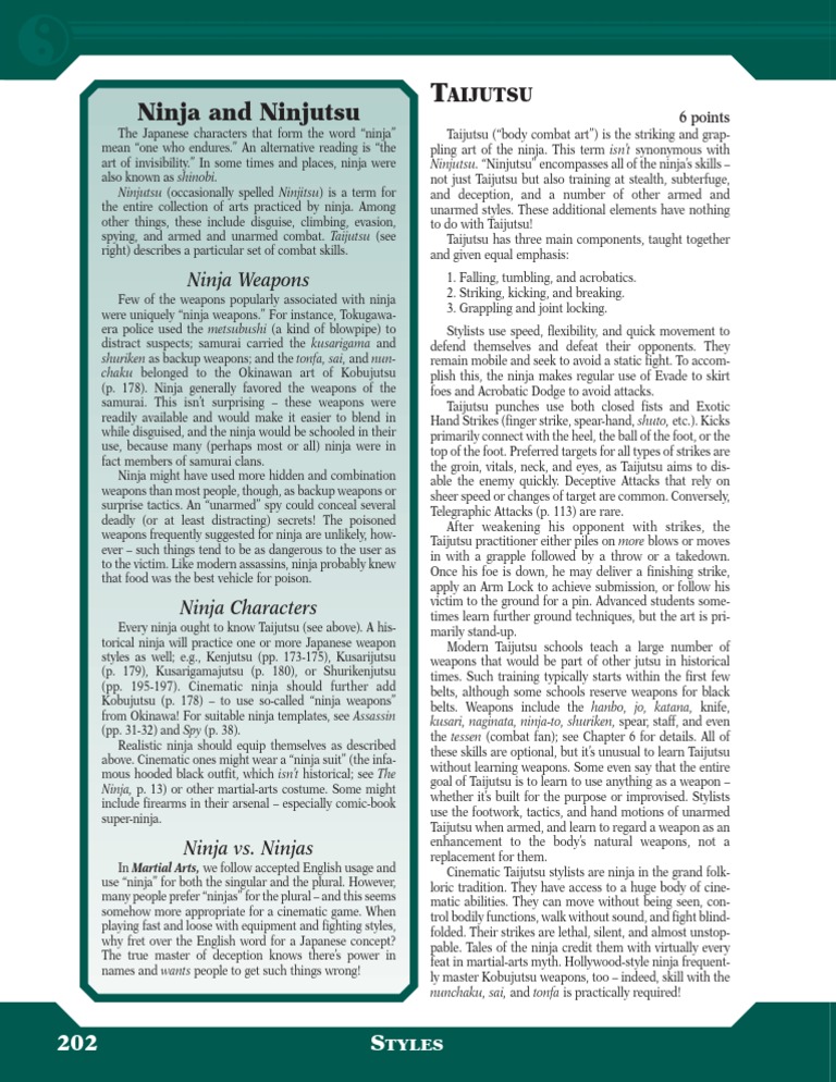 Ninjas | PDF | Ninja | Combat Sports