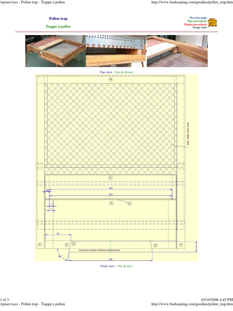Bee Keeping - Pollen Trap Plans | PDF | Métaux | La nature