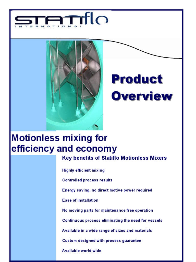 Motionless Mixing Technology for Efficient Process Solutions: An ...