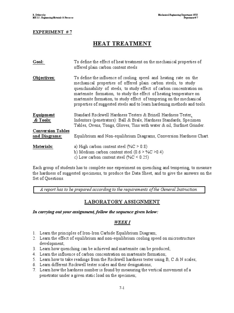 Heat Treatment Experiments PDF | PDF | Heat Treating | Steel