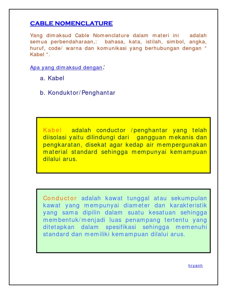 21 Cable Nomenclature | PDF