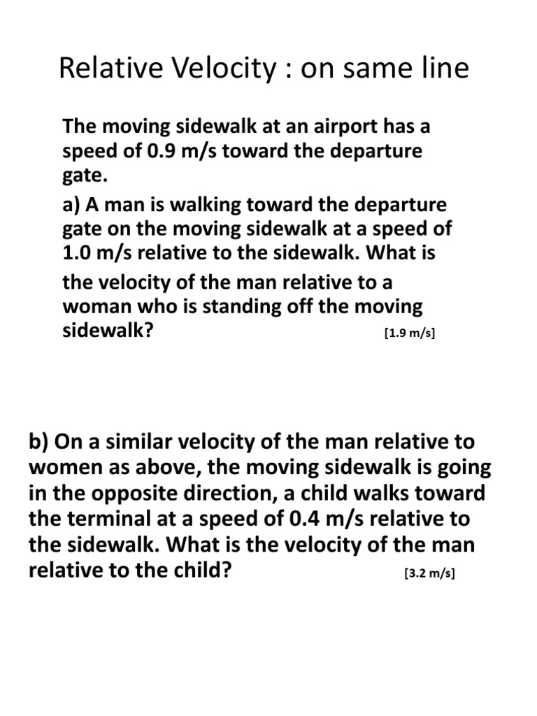 Relative Velocity Calculations Explained | PDF