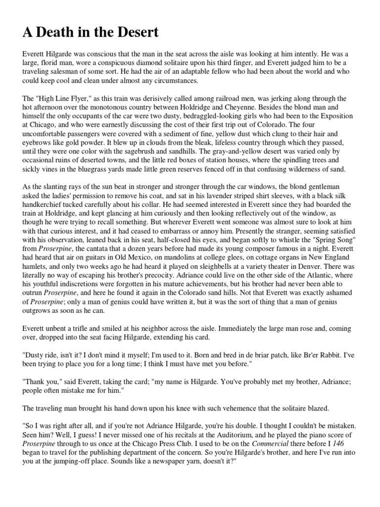 A Death in The Desert | PDF | Poetry | General Fiction