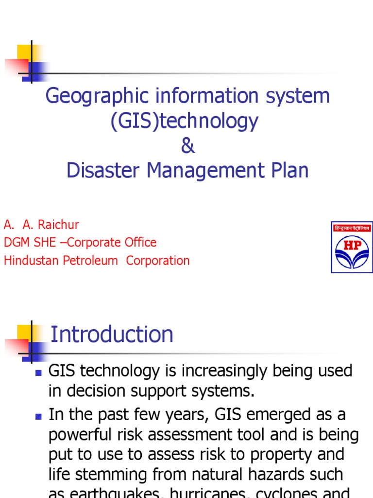 Geographic Information System (GIS) Technology & Disaster Management ...