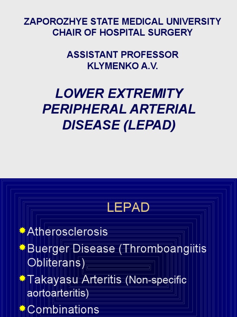 Lower Extremity Peripheral Arterial Disease (Lepad) | Download Free PDF ...
