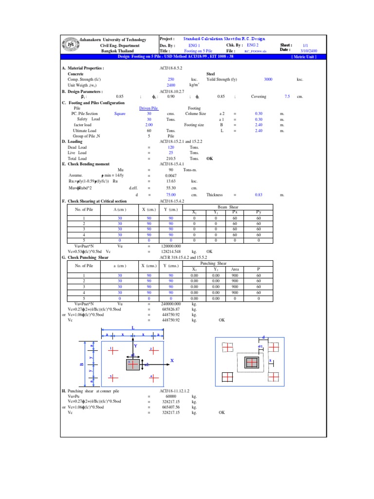 Standard Calculation Sheet For R.C. Design | PDF