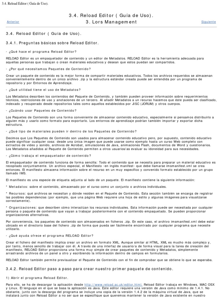 3.4. Reload Editor (Guía de Uso) . | Descargar gratis PDF | Archivo de computadora | HTML