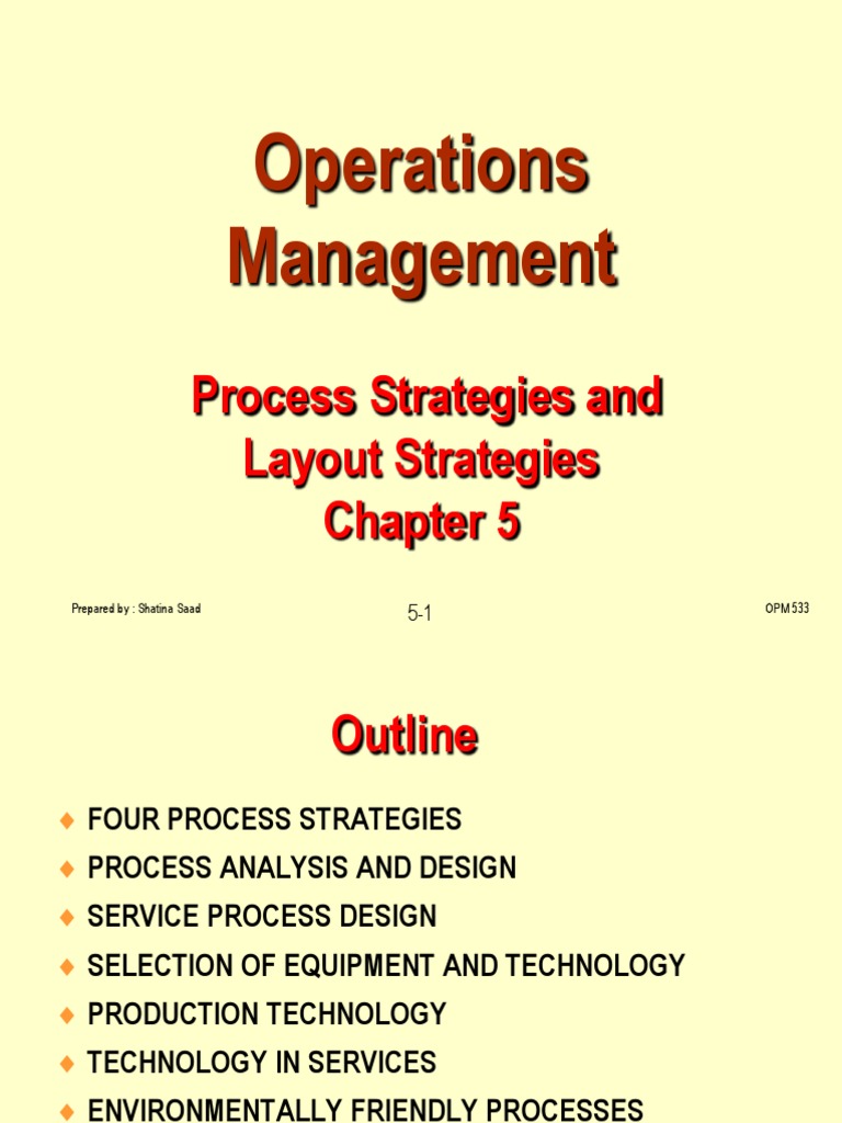 Operations Management: Process Strategies and Layout Strategies | PDF ...