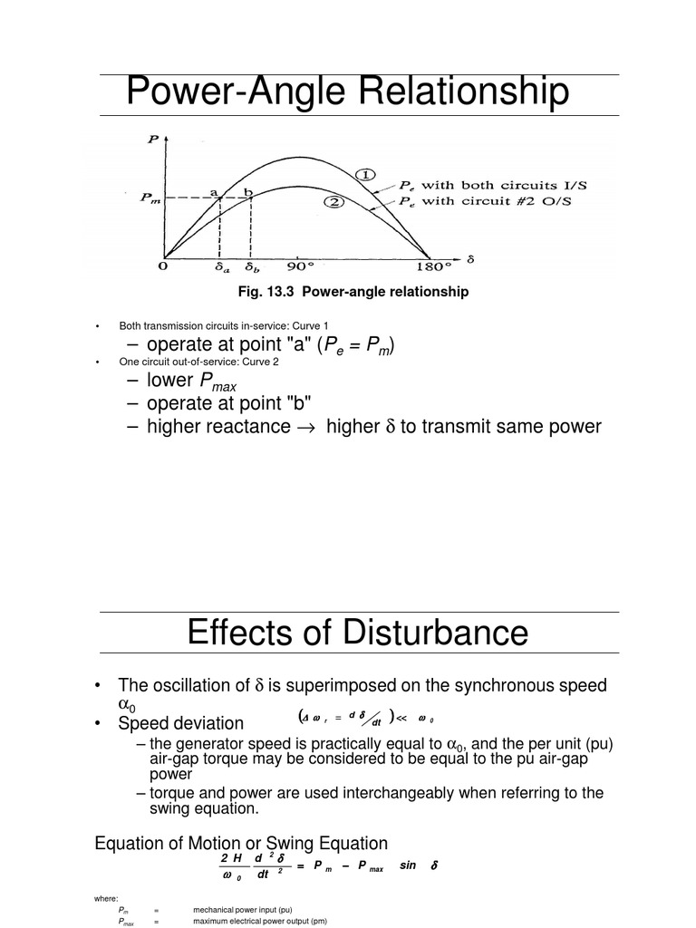 Power-Angle Relationship | PDF