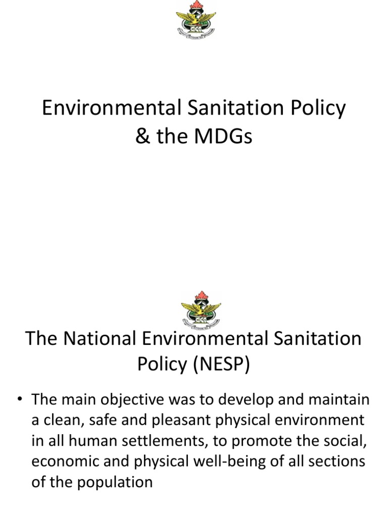 Environmental Sanitation Policy & The Mdgs | PDF | Sanitation ...