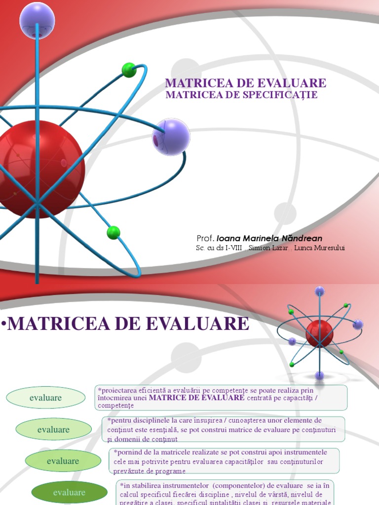 Matricea de Evaluare (Matricea de Specificatii) | PDF