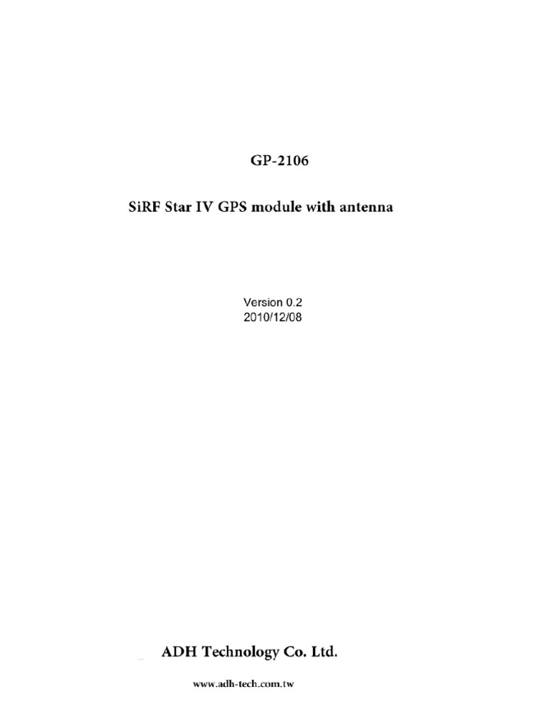 GP-2106 (SiRF Star IV GPS Module With Antenna) | Download Free PDF ...
