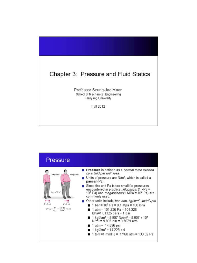 Chapter 03 Handout | PDF | Buoyancy | Pressure