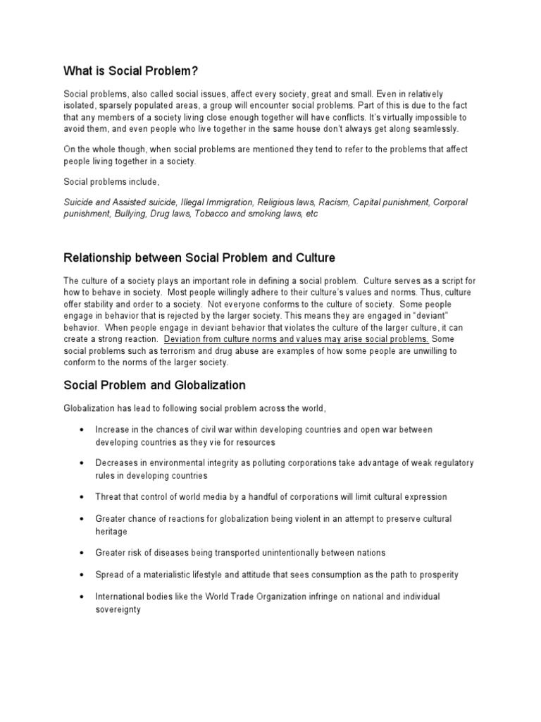 Social Problems | PDF | Norm (Social) | Society
