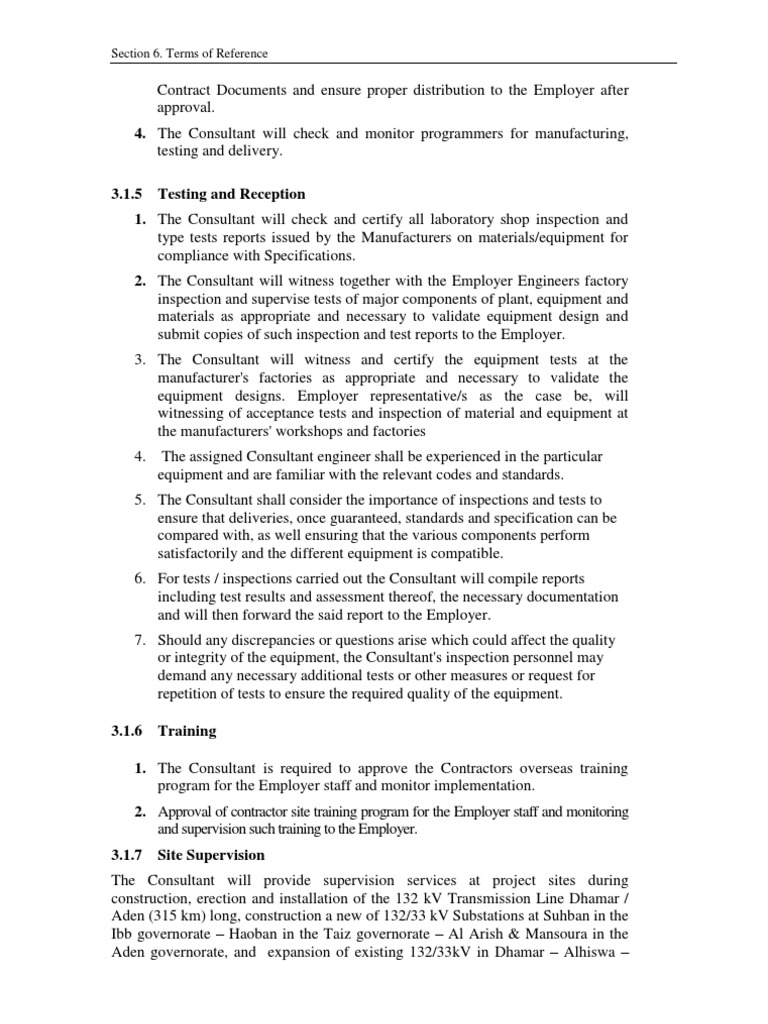 Section 6. Terms of Reference | PDF | Specification (Technical Standard ...