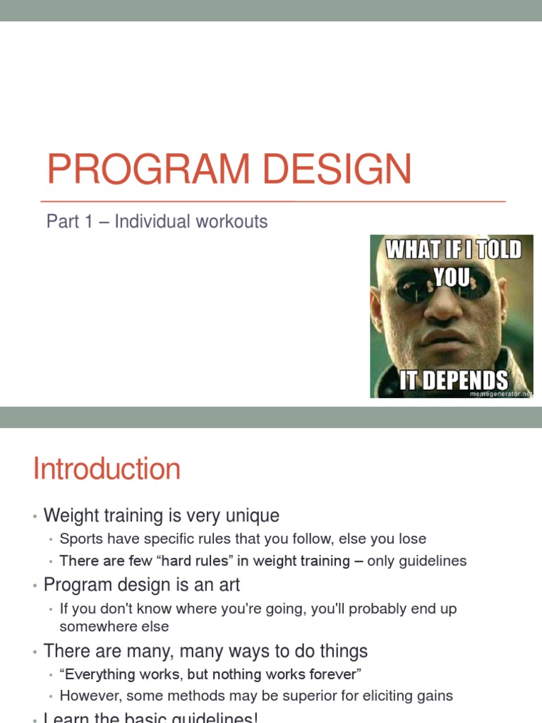 Lecture 8 - Resistance Training Program Design Part 1 | PDF | Weight ...