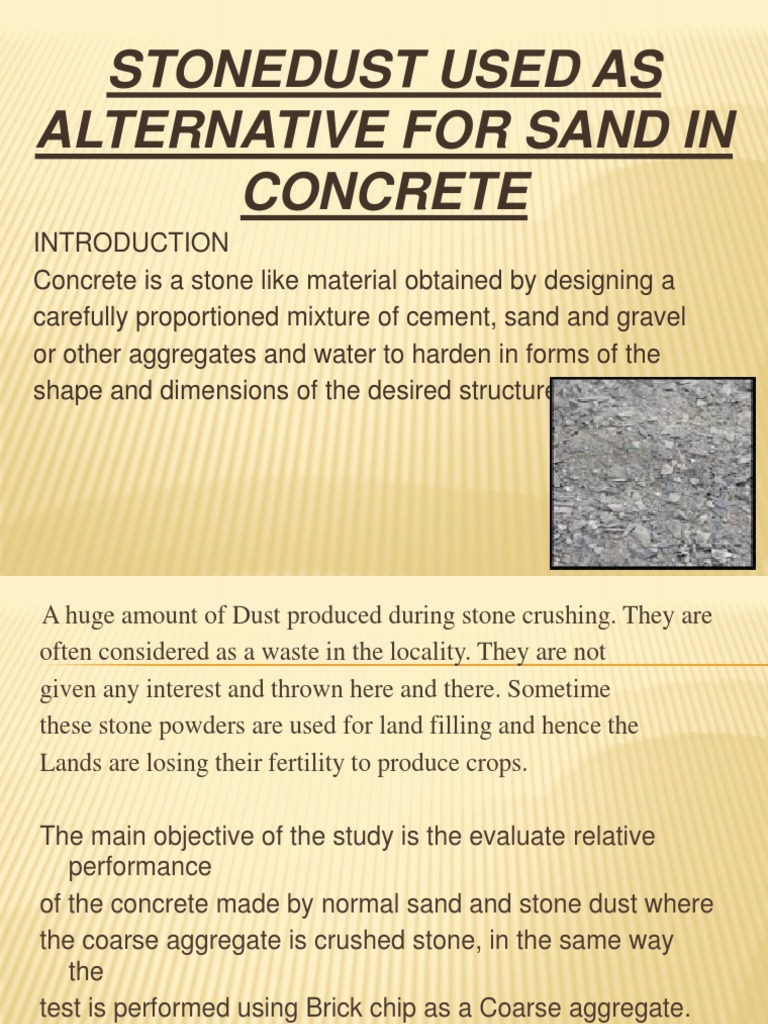 Stonedust Used As Alternative For Sand in Concrete | PDF | Concrete ...
