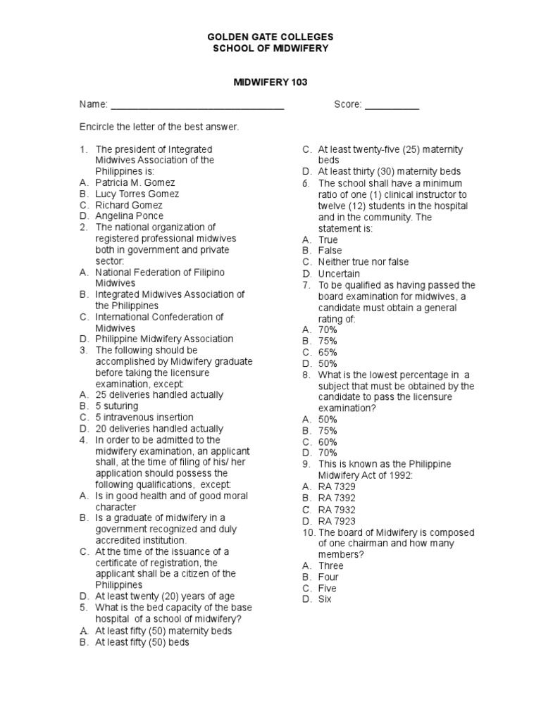 Exam | PDF | Midwife | Midwifery
