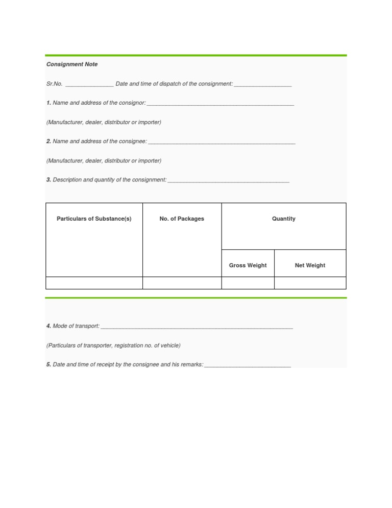 Consignment Note | PDF
