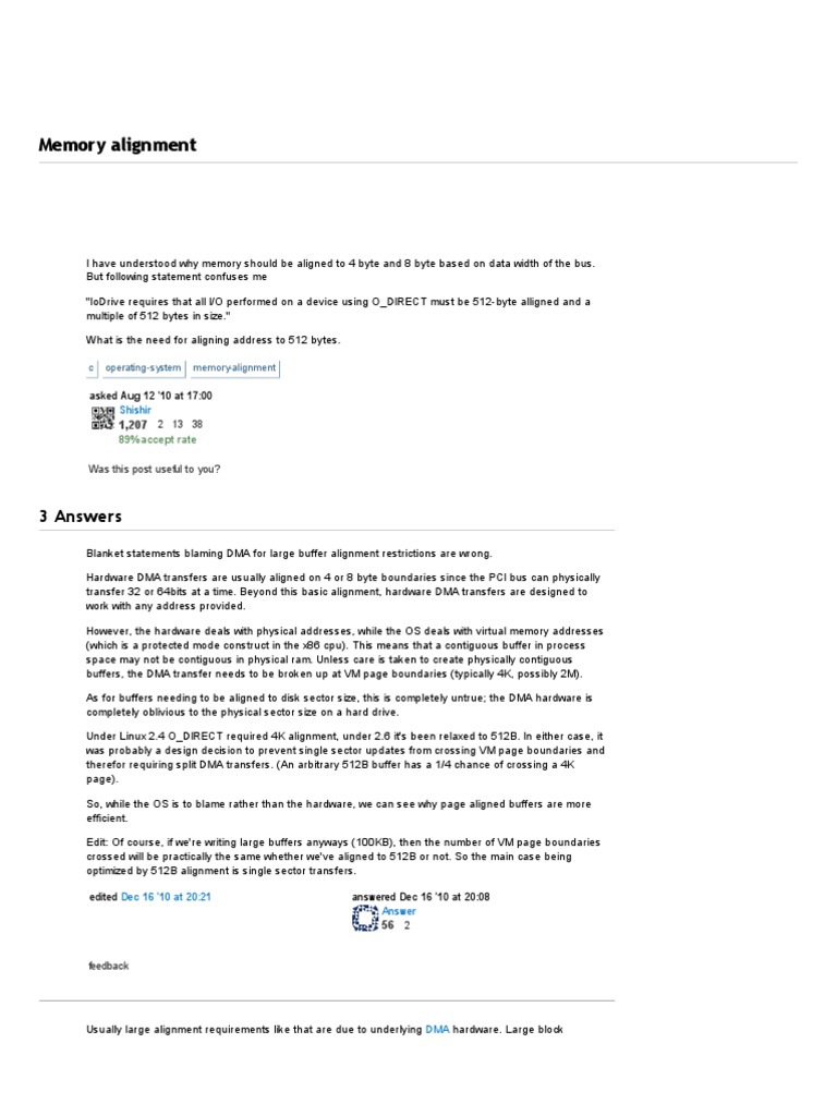 C Memory Alignment Stack Overflow Pdf Data Buffer Digital Electronics