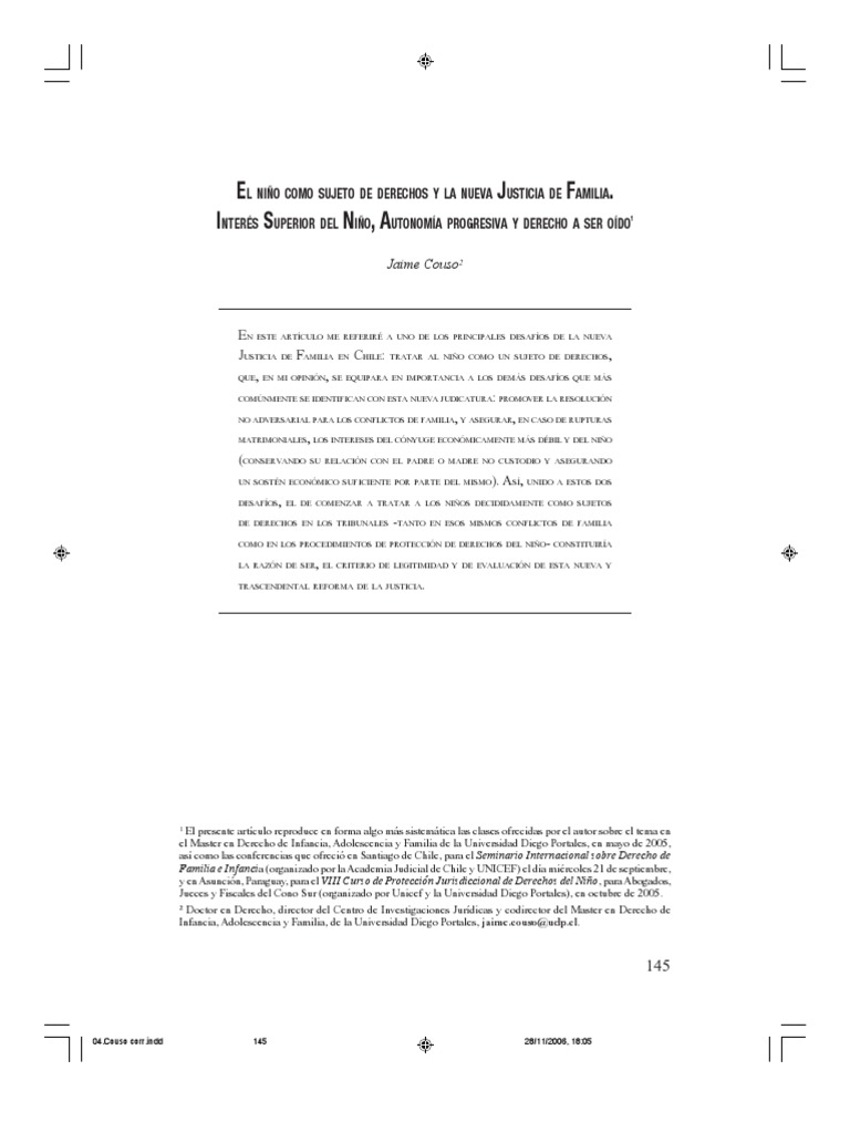 Derechos del Niño en Justicia Familiar | PDF | Toma de decisiones | Certeza