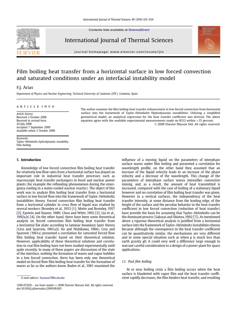 International Journal of Thermal Sciences: F.J. Arias | PDF | Heat ...