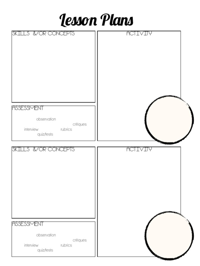 Lesson Planning Sheet - Blank | PDF