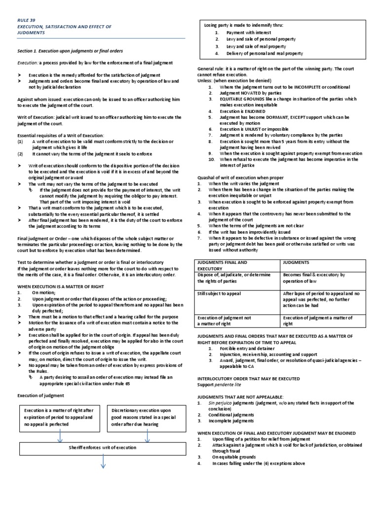 Rule 39 | PDF | Judgment (Law) | Mortgage Law