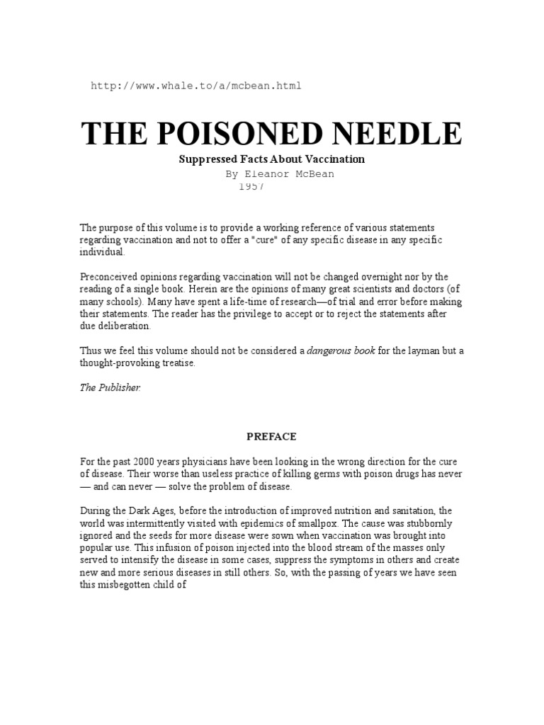 Poisoned Needle | PDF | Smallpox | Public Health