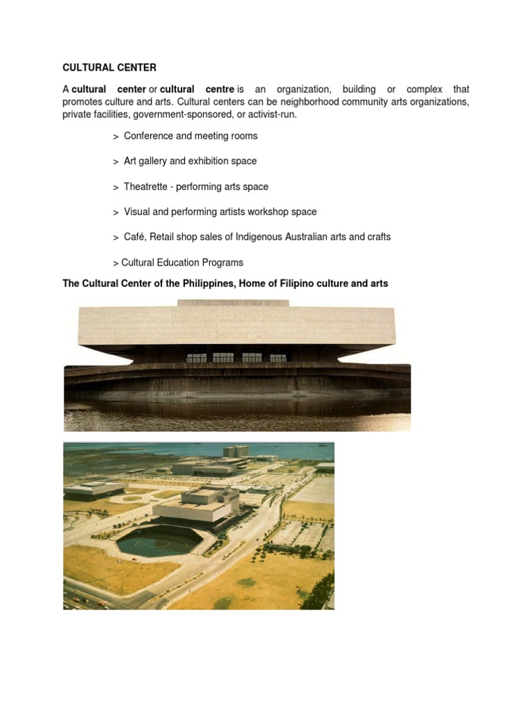 Cultural Center of the Philippines Overview | PDF | Arts (General)