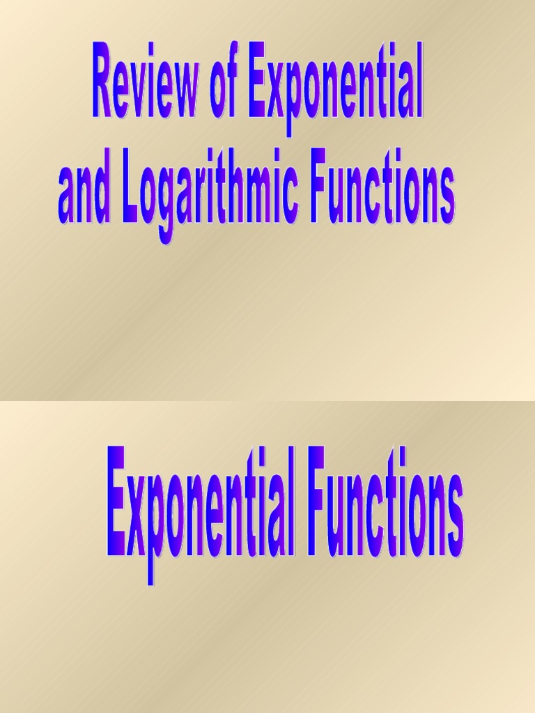PC Logarithmic and Exponential Functions | PDF | Logarithm | Exponentiation