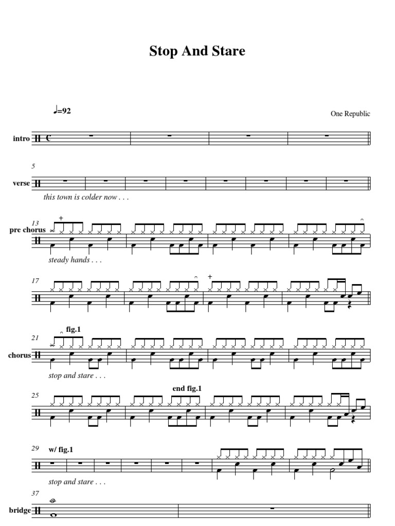 Stop and Stare Lyrics and Chords | PDF